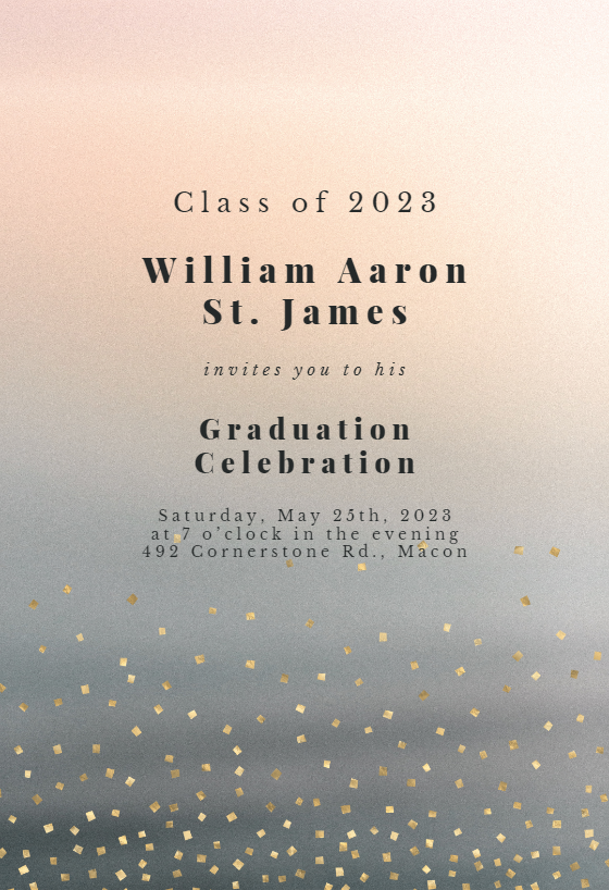 Gradient And Sparkles - Graduation Party Invitation Template ...