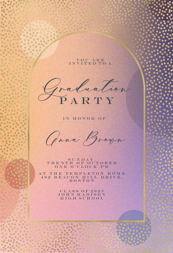Gradient Arched Window - Graduation Party Invitation Template (Free ...