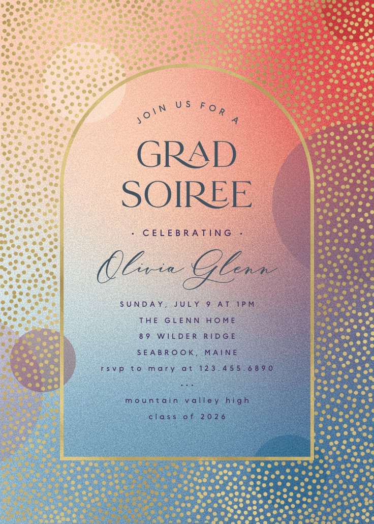 Gradient Arched Window - Graduation Party Invitation Template (Free ...