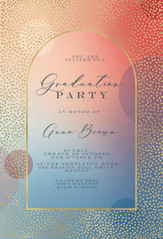 Gradient Arched Window - Graduation Party Invitation Template (Free ...
