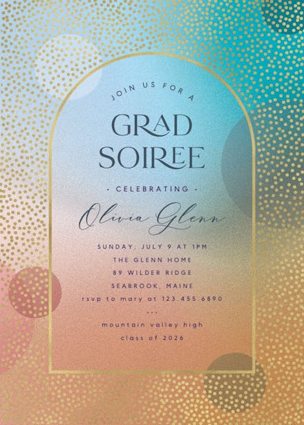 Gradient Arched Window - Graduation Party Invitation Template (Free ...