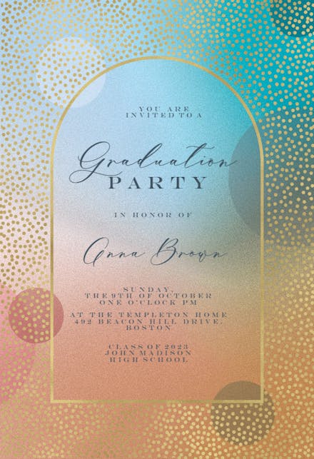 Gradient Arched Window - Graduation Party Invitation Template (Free ...