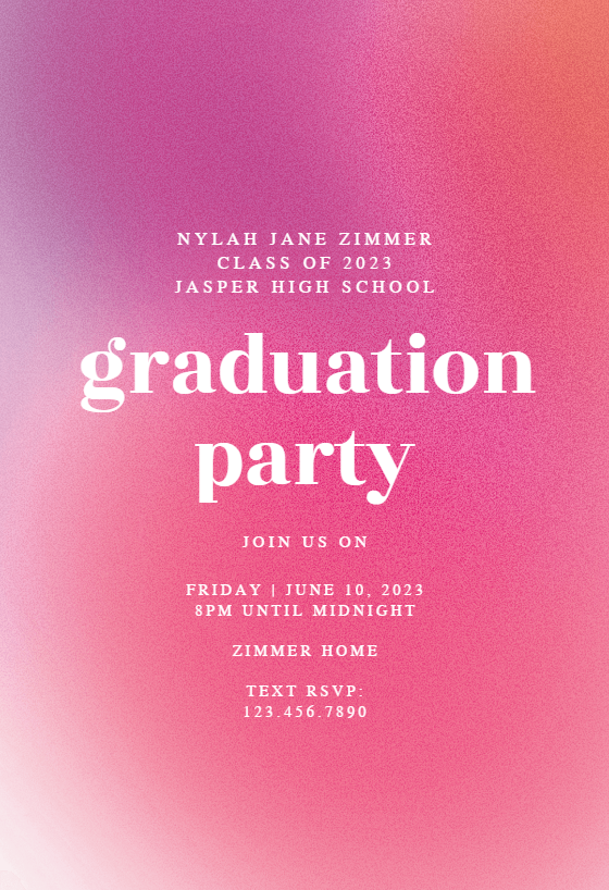 Gradient Celebration - Graduation Party Invitation Template (Free ...