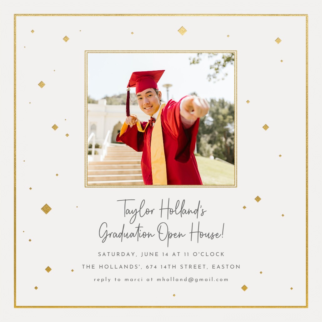 Graduated Diamonds - Graduation Party Invitation Template (Free ...