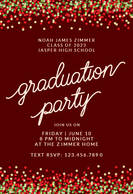 Graduation Confetti - Graduation Party Invitation Template (Free ...