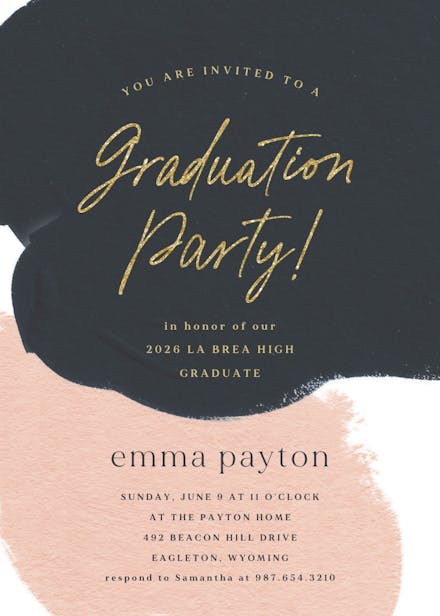 Imaginary Abstract Blush - Graduation Party Invitation Template (Free ...