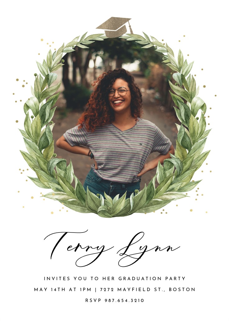 Laurel Wreath photo - Graduation Party Invitation Template | Greetings ...