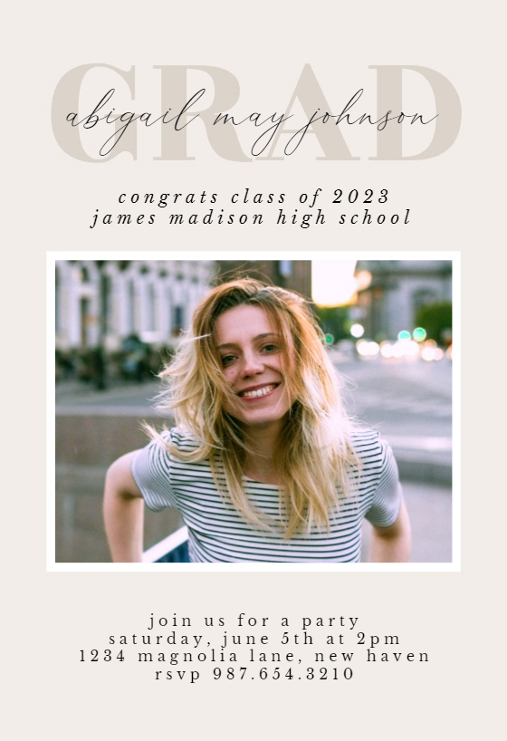 Minimal - Graduation Party Invitation Template (Free) | Greetings Island