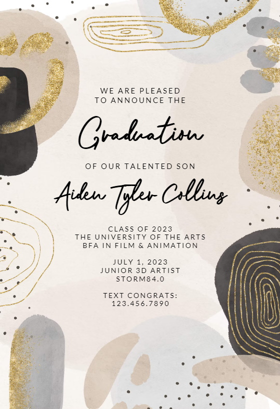 Nature Inspired Colors - Graduation Party Invitation Template (Free ...