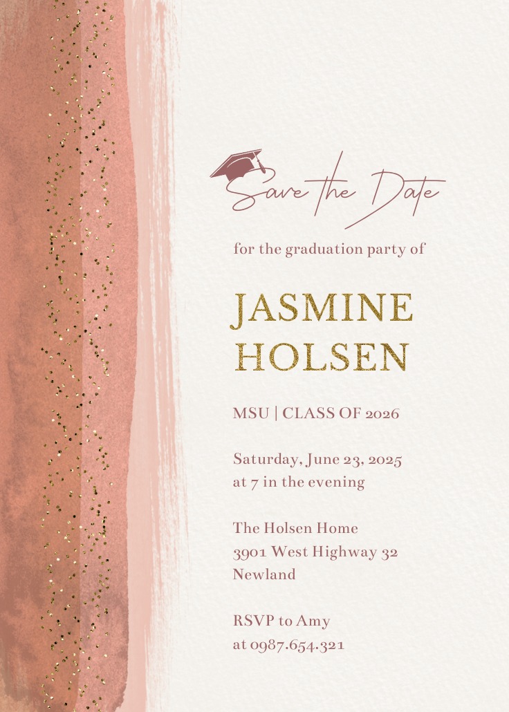 Paint and Glitters - Graduation Party Invitation Template | Greetings ...