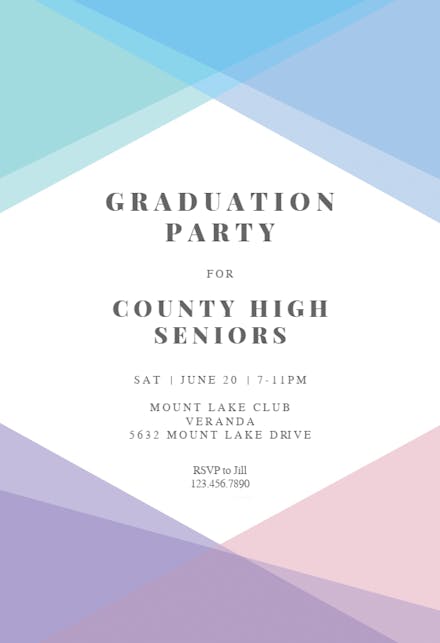 Pastel Pattern - Graduation Party Invitation Template (Free ...