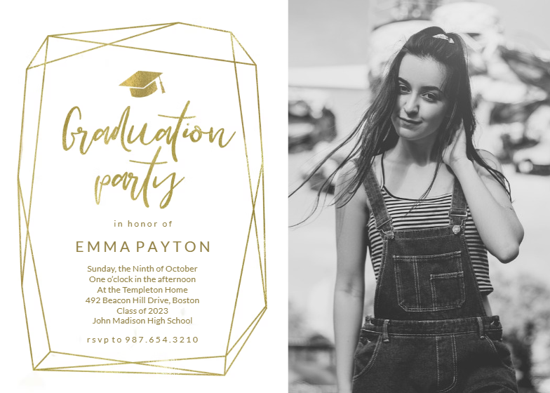 Golden Class - Graduation Party Invitation Template | Greetings Island