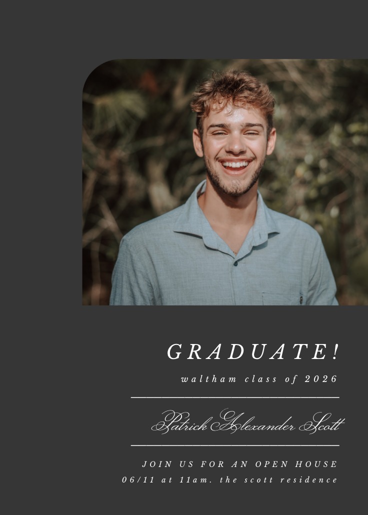 Rounded corner photo - Graduation Party Invitation Template (Free ...