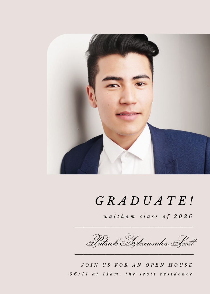 Rounded corner photo - Graduation Party Invitation Template (Free ...