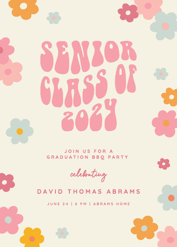 Time to bloom - Graduation Party Invitation Template (Free) | Greetings ...