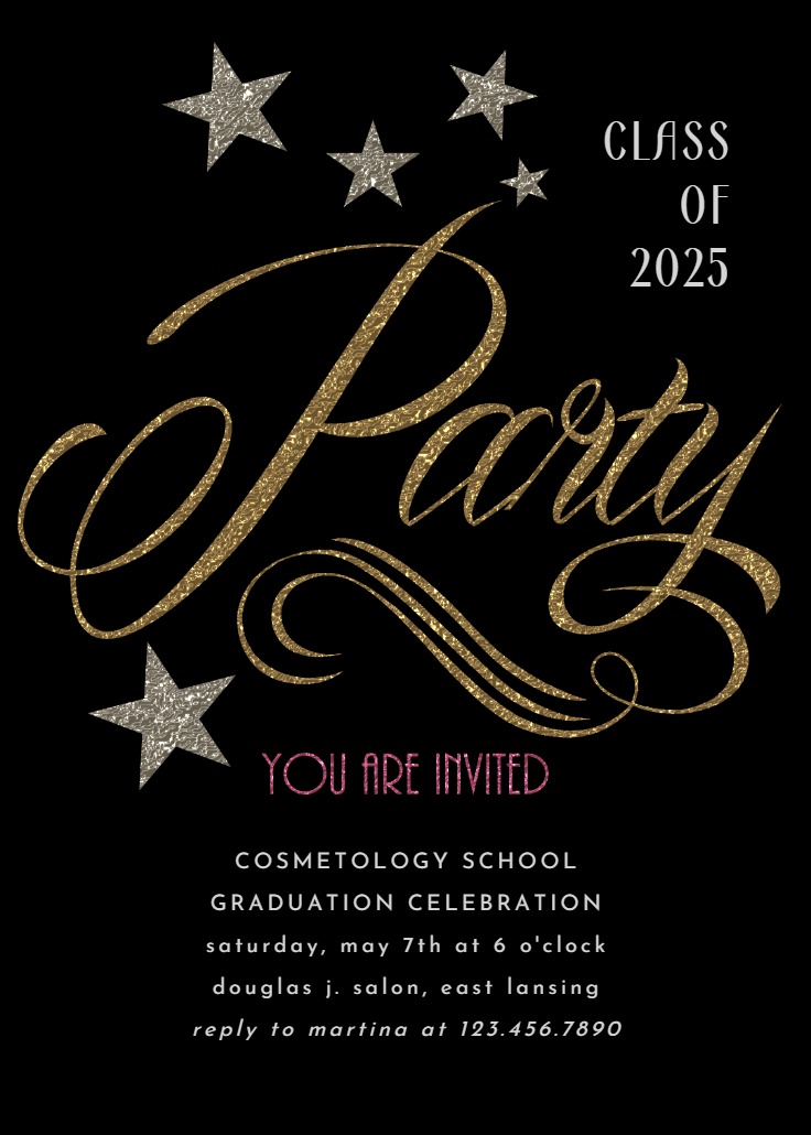 Shimmer and Shine - Graduation Party Invitation Template (Free ...