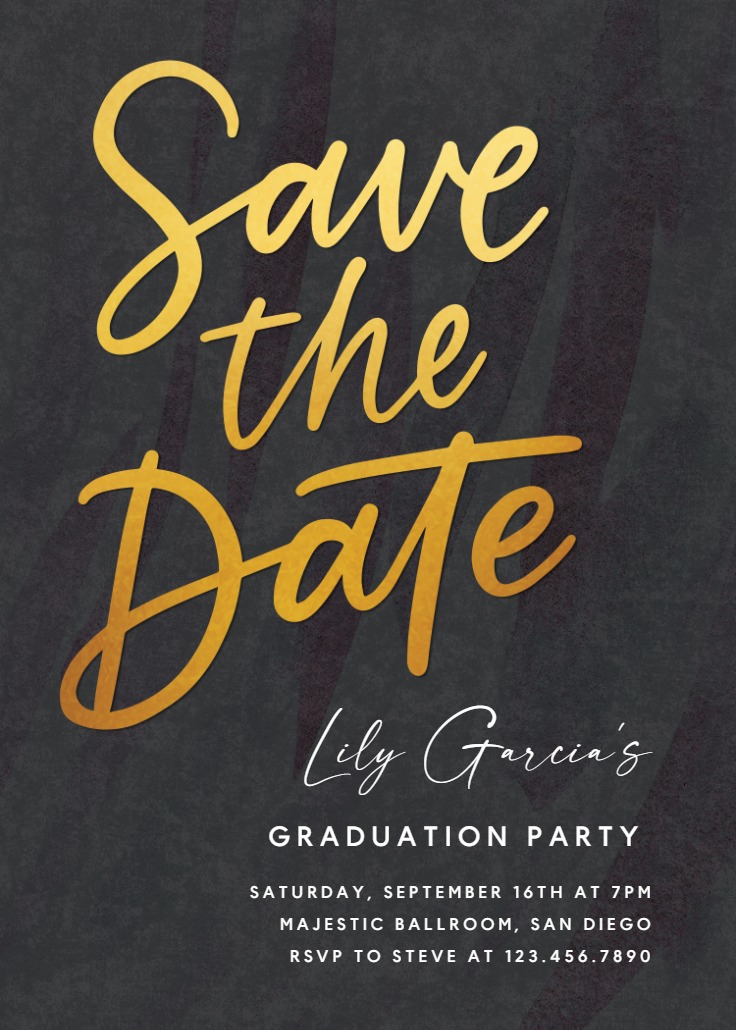 Shining Script - Graduation Party Invitation Template | Greetings Island