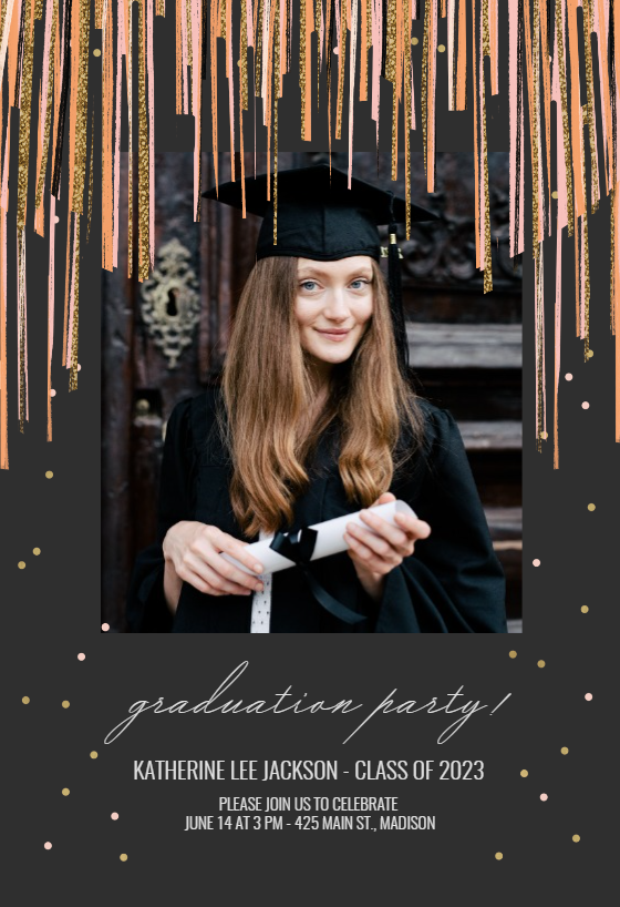 Shiny Stripes Frame - Graduation Party Invitation Template | Greetings ...