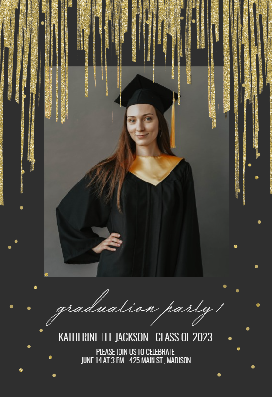 Shiny Stripes Frame - Graduation Party Invitation Template | Greetings ...