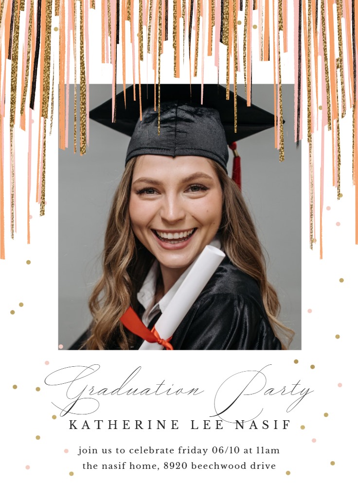 Shiny stripes frame - Graduation Party Invitation Template | Greetings ...