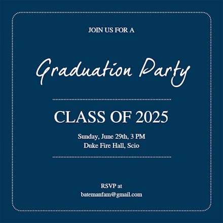 Simple Class Teal - Graduation Party Invitation Template (Free ...