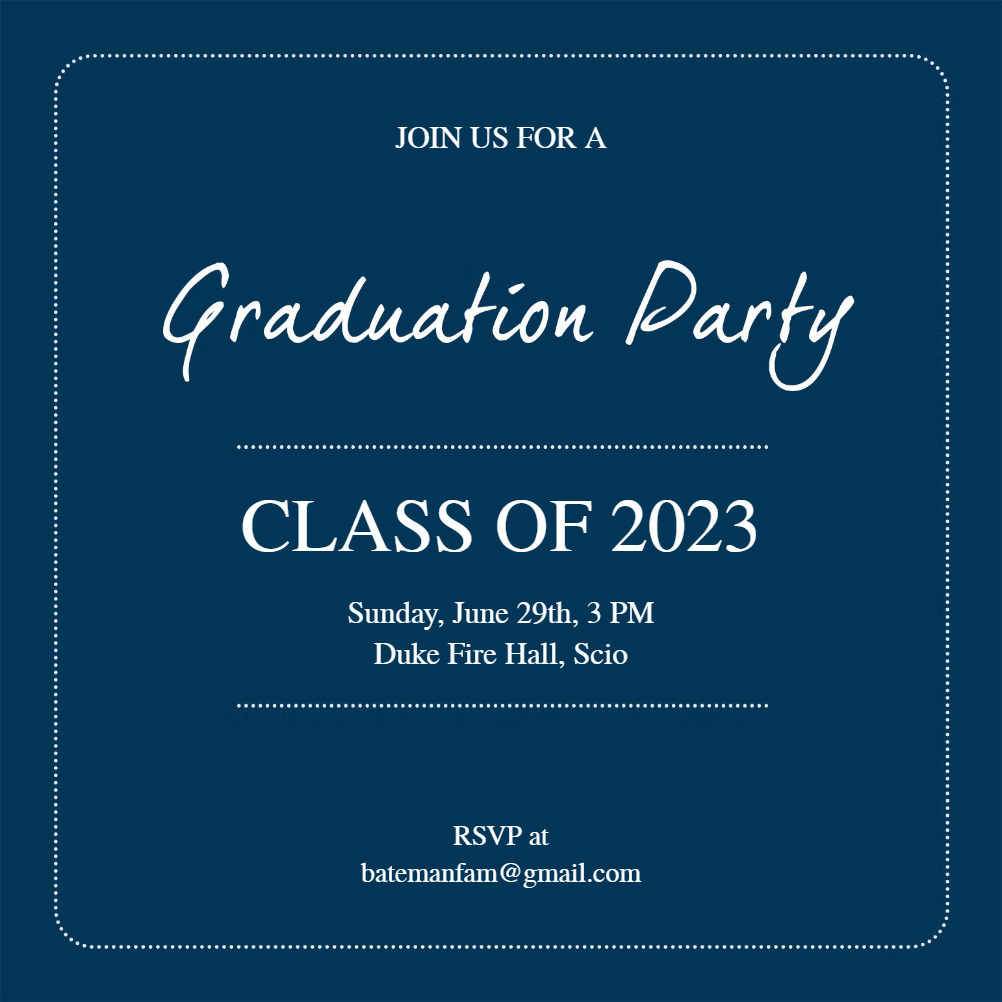 Simple Class Teal - Graduation Party Invitation Template (Free ...