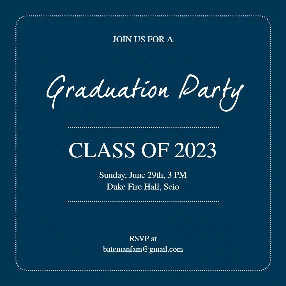 Simple Class Teal - Graduation Party Invitation Template (Free ...
