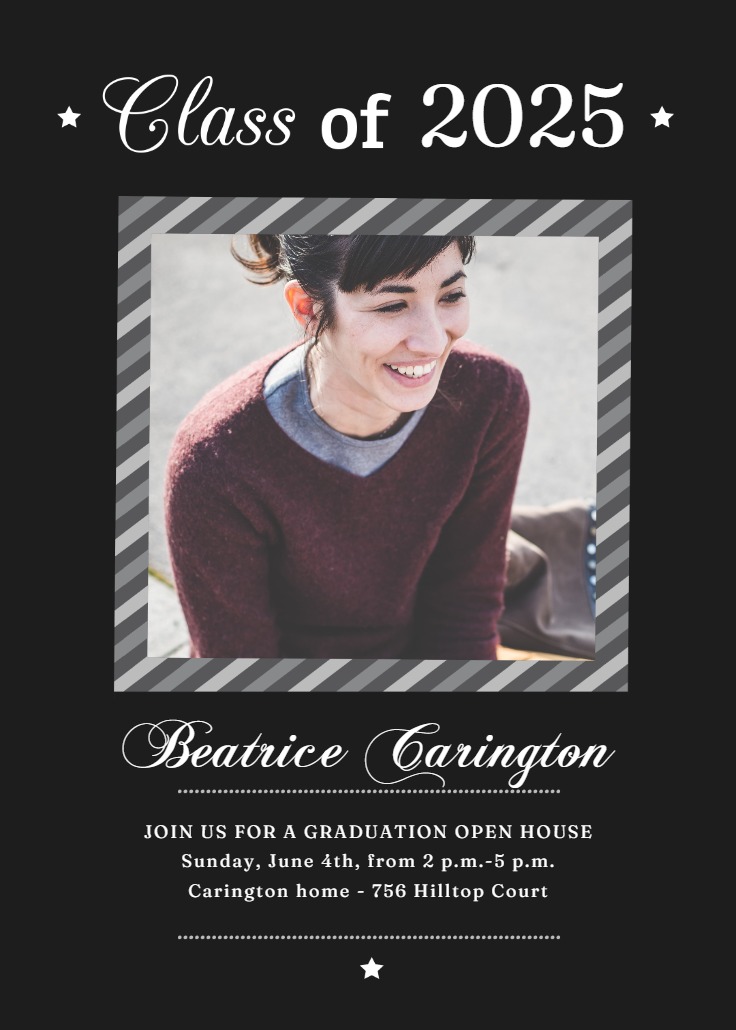 Simple Stripes - Graduation Party Invitation Template (Free ...