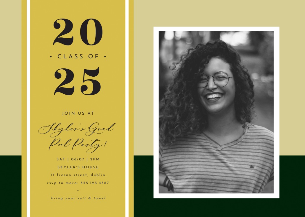 Splashdown - Graduation Party Invitation Template (Free) | Greetings Island