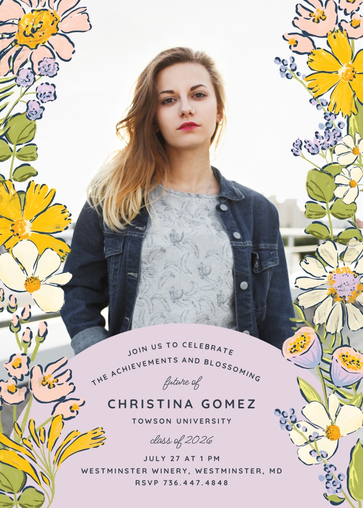 Spring Florals - Graduation Party Invitation Template | Greetings Island