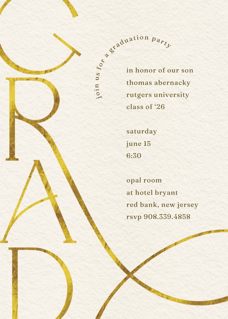 The Grad - Graduation Party Invitation Template | Greetings Island