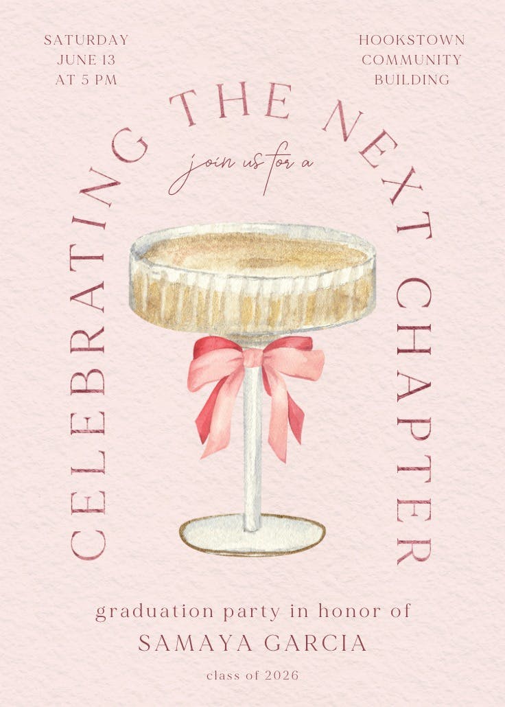 The Pink Chapter - Graduation Party Invitation Template (Free ...