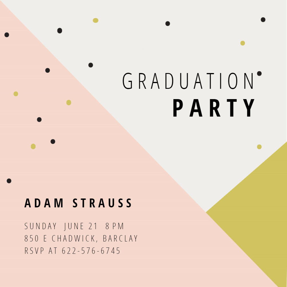 Party Color Pops - Graduation Party Invitation Template (Free ...