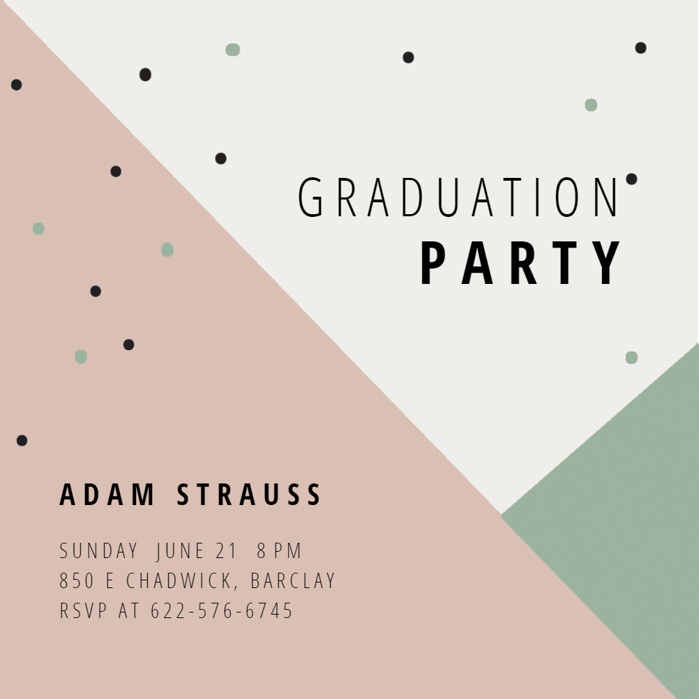 Tri Tone - Graduation Party Invitation Template (Free) | Greetings Island