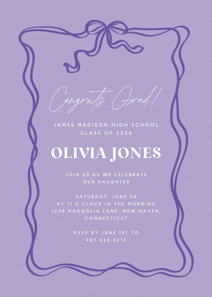Wavy Border - Graduation Party Invitation Template (Free) | Greetings ...