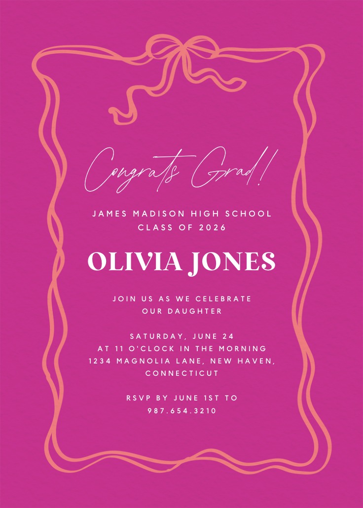 Wavy Border - Graduation Party Invitation Template (Free) | Greetings ...