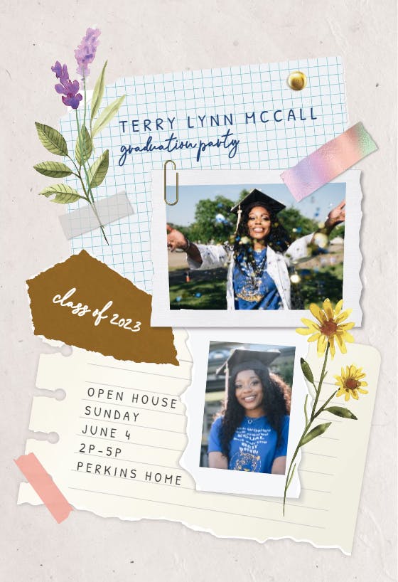 Yearbook - Graduation Party Invitation Template (Free) | Greetings Island