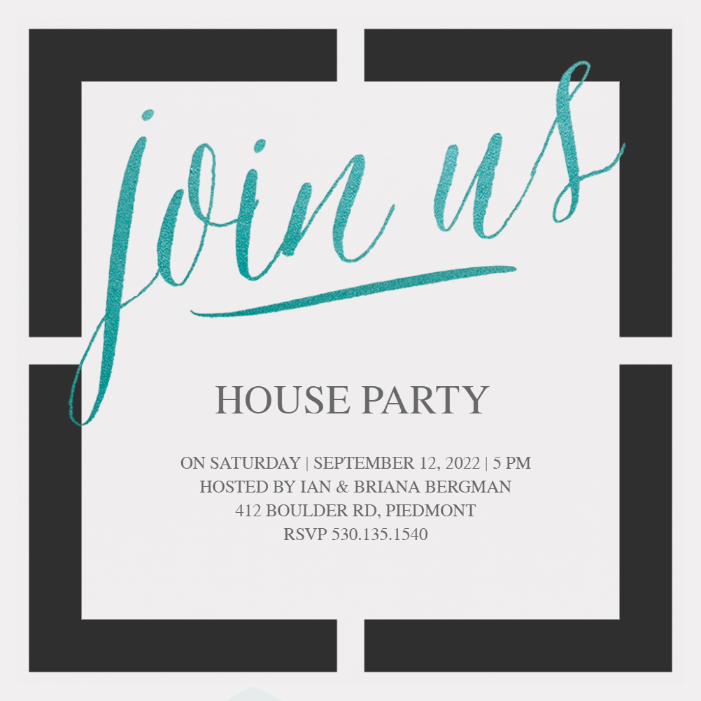 Purple Party Place - House Party Invitation Template (Free) | Greetings ...