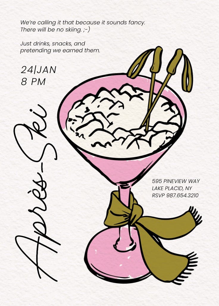 Après Ski - Printable Party Invitation (Free) | Greetings Island