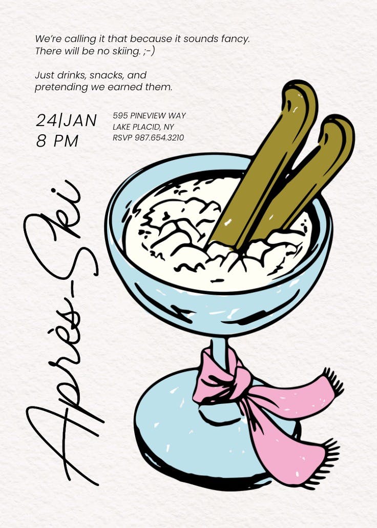 Après Ski - Printable Party Invitation (Free) | Greetings Island