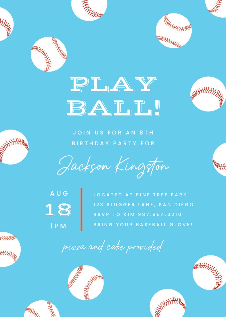 Baseball Birthday - Sports & games Invitation Template (Free ...