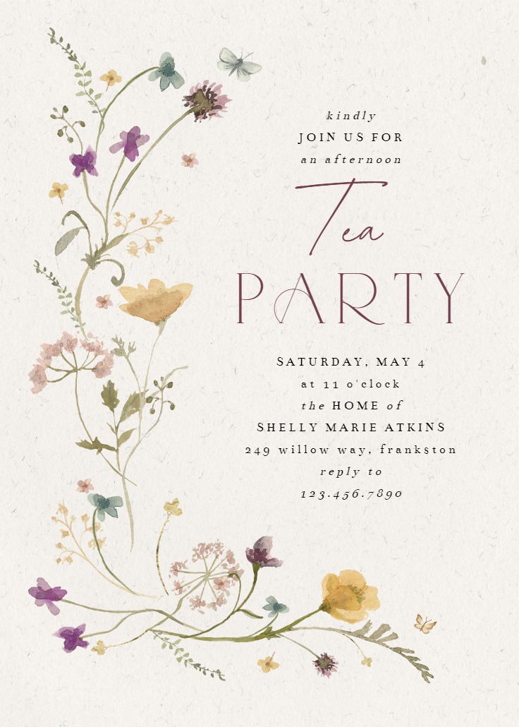 Bloom wildflower - Party Invitation Template | Greetings Island
