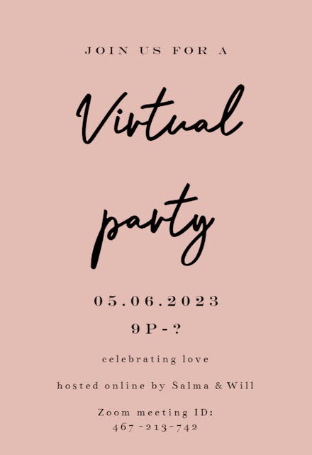 Calligraphy virtual - Party Invitation Template (Free) | Greetings Island