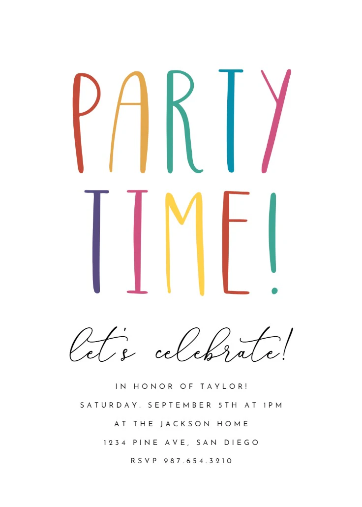 Lets Party - Party Invitation Template (Free) | Greetings Island