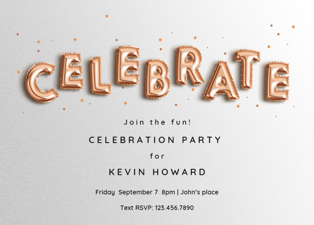 Festive Balloons - Printable Party Invitation (Free) | Greetings Island