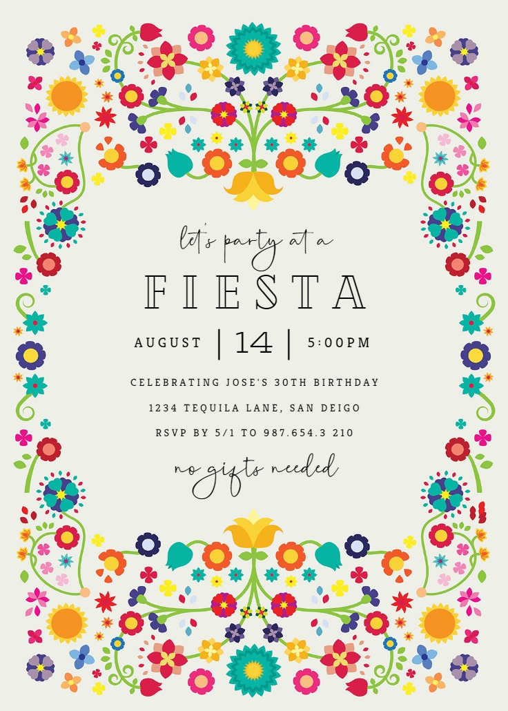 Fiesta Party - Party Invitation Template (Free) | Greetings Island