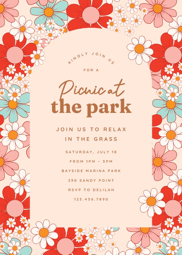 Floral party - Party Invitation Template (Free) | Greetings Island