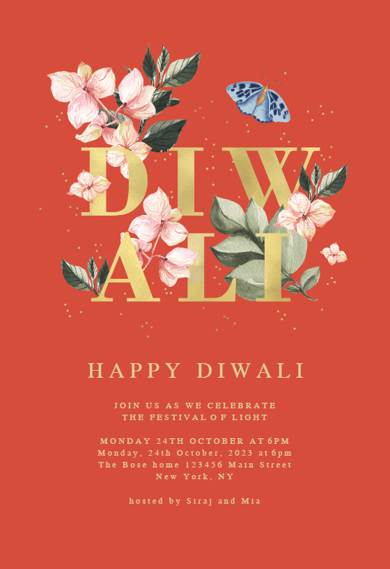 Diwali Lights - Diwali Invitation Card Template (Free) | Greetings Island
