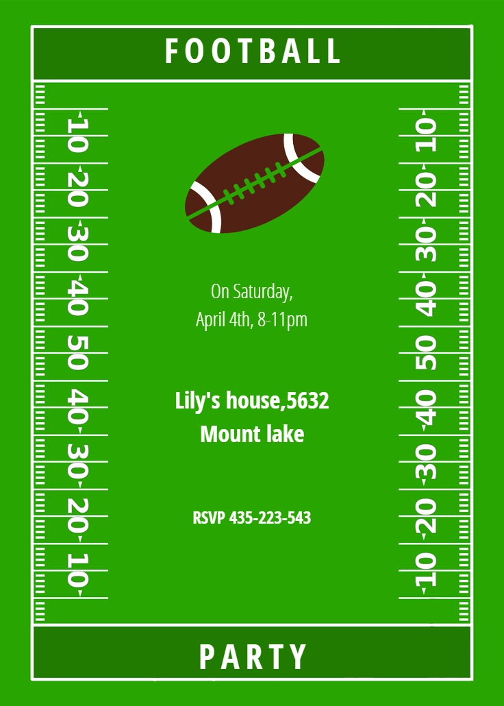 Football Party - Sports & games Invitation Template (Free) | Greetings ...