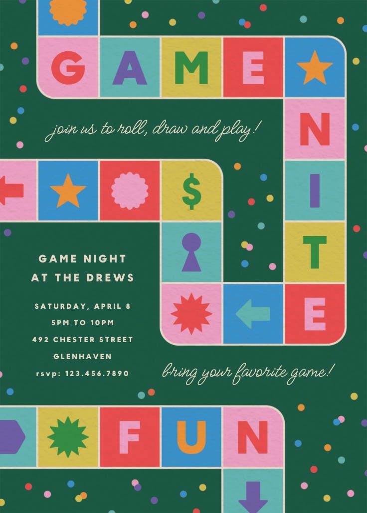 Game Night - Sports & games Invitation Template (Free) | Greetings Island